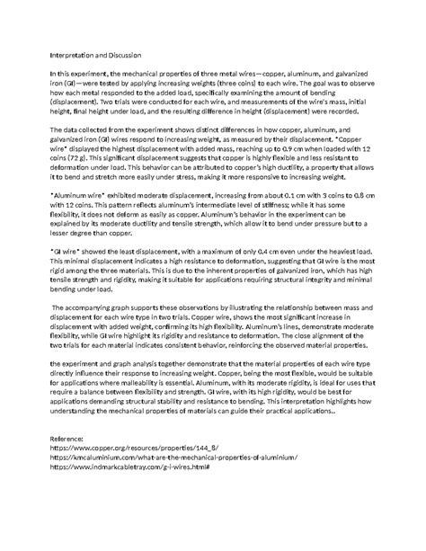 Chem Lab Interpretaion And Discussion Interpretation And Discussion In This Experiment The