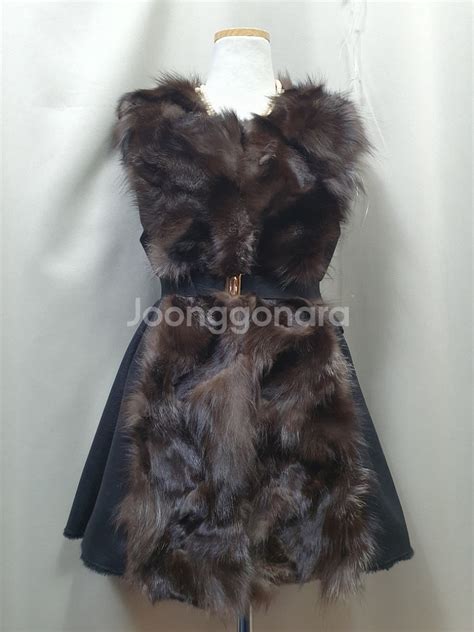 N여우털 페이크퍼 인조털 무스탕롱조끼 조끼베스트 중고나라
