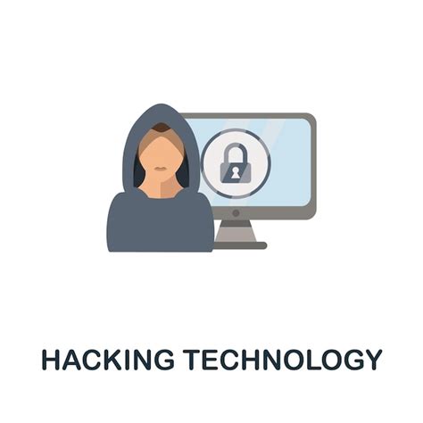 Premium Vector Hacking Technology Flat Icon Colored Sign From Dark