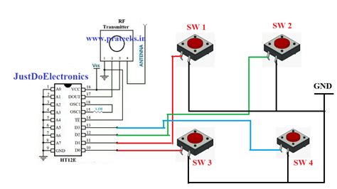 density based 4 way traffic light control system with rf transmitter