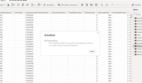 solved error de ole db u odbc la evaluación se ha quedad