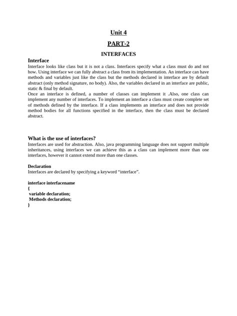 Unit 4 Part 2 Interfaces Pdf