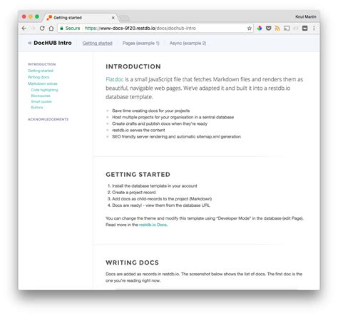 Database Template Dochub