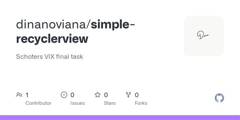 GitHub Dinanoviana Simple Recyclerview Schoters VIX Final Task