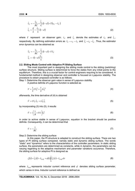 voltage regulation of boost converter using observer based sliding mode