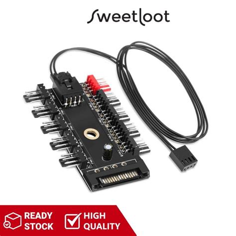 To PC Cooling Pin PWM Fan Hub Splitter SATA V Powered Lazada