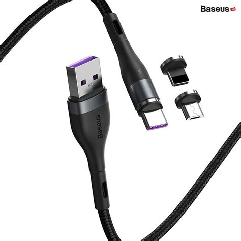 Baseus Zinc Magnetic Safe Fast Charging Data Cable Usb To M L C A