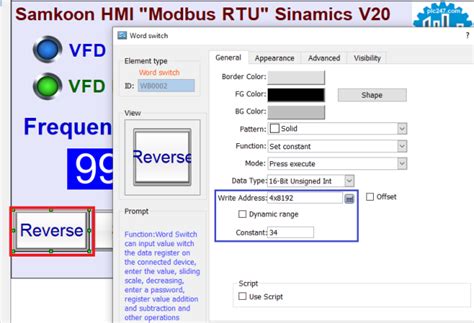 Samkoon HMI Modbus RTU Sinamics V Tutorial Plc