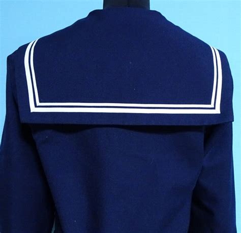 制服市場 和歌山県 5 125☆和歌山県立和歌山北高校【旧型】☆白紺親子ラインの冬中間夏セーラーセット 前開き サイズ11