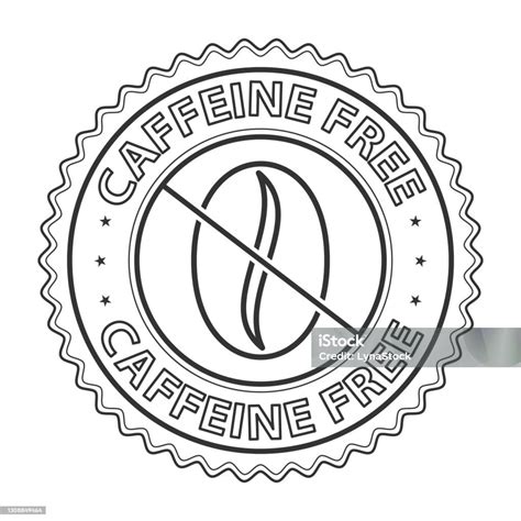 카페인 무료 배지 로고 아이콘 흰색 배경에서 격리된 벡터 그림입니다 라벨 또는 스티커 플랫 디자인 건강한 식품 개념 식품 포장