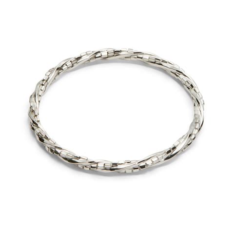 Silver Forged Cubic Twist Bangle Francis Howard