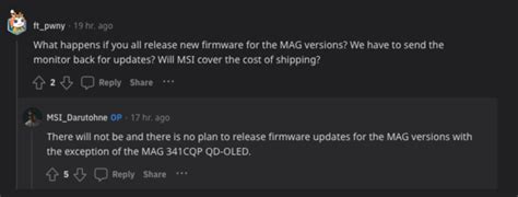 Msi Restricts Firmware Updates For New Qd Oled Gaming Monitors To More Expensive Options With