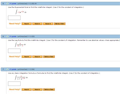 Solved Use The Exponential Rule To Find The Indefinite Chegg