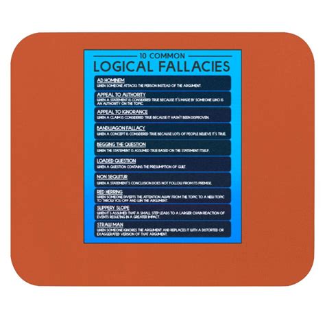 Common Logical Fallacies Chart Mouse Pads Sold By Vol Damian Sku 96855236 Printerval