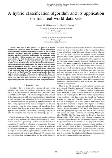 pdf hybrid pso adaboost classifier for enhanced accuracy