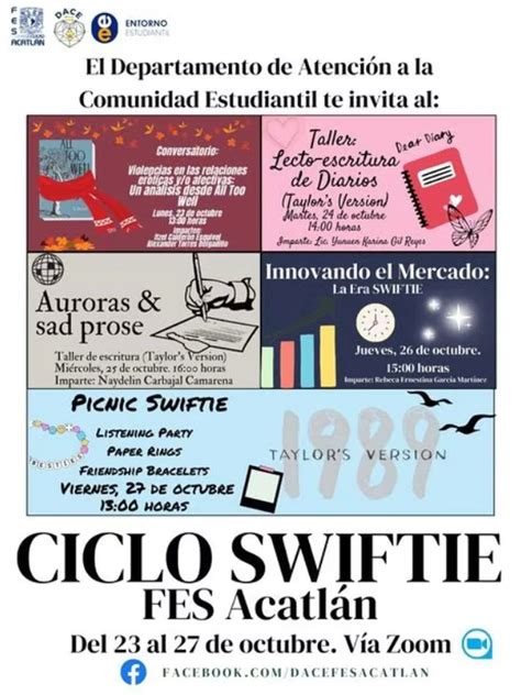 Taylor Swift en la UNAM FES Acatlán lanza ciclo de conferencias y actividades para swifties
