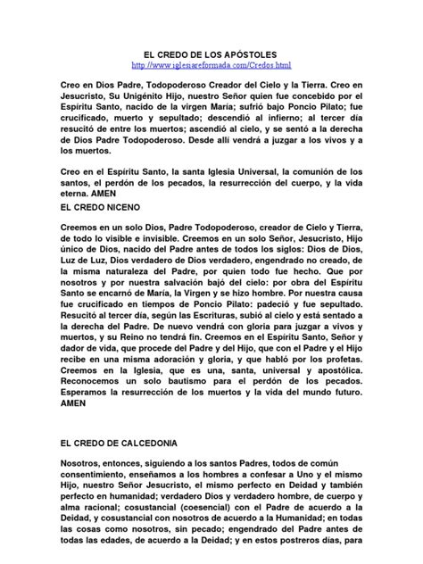 El Credo De Los Apóstoles Pdf Espíritu Santo Salvación
