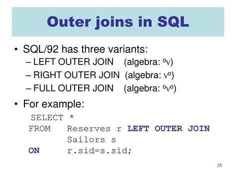 ppt lecture 12 further relational algebra further sql powerpoint