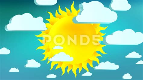 Sun Animation With Clouds