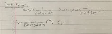 Solved Transfer Function