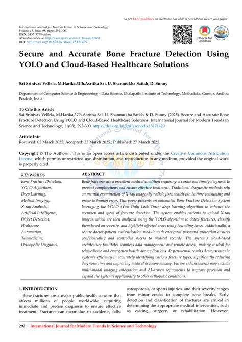 Pdf Fracture Detection Using Yolo And Cloud Based Healthcare Solutions