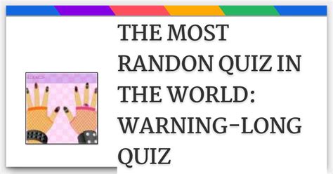 Results The Most Randon Quiz In The World Warning Long Quiz