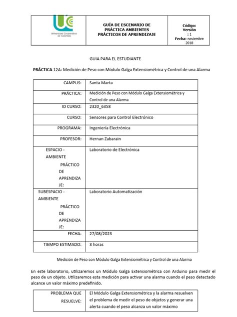 Practica 12a Sensores Pdf Arduino Sensor