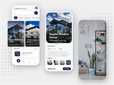 home rent app ui design behance