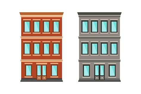 Edificios De Dibujos Animados Vectoriales Vector Premium