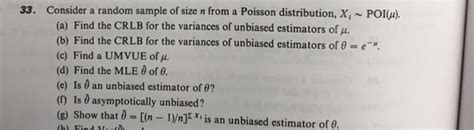 solved consider a random sample of size n from a poisson