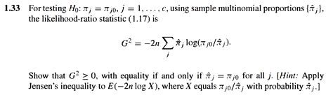 Solved For testing H πj πj j c using sample Chegg com