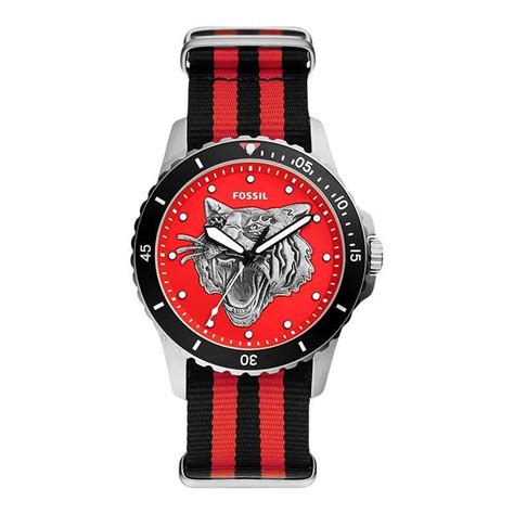 Promo Fossil Fb 01 Fs5929set Men Dual Tone Wolf Motive Dial Dual Tone Nylon Strap [machtwatch