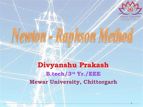Newton Raphson Method For Load Flow Analysis PPT Physics Science