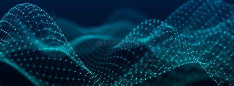 Futuristic Wave Network Connection Structure In Cyberspace 3d Rendering Stock Illustration