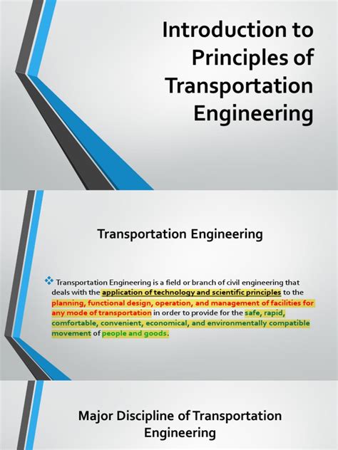 Lecture 1 Introduction To Principles Of Transportation Engineering Pdf Transport Road