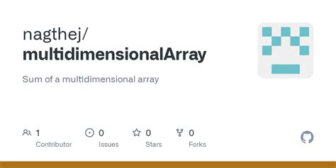 Github Nagthejmultidimensionalarray Sum Of A Multidimensional Array