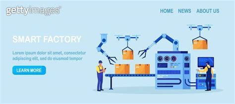Efficient Smart Factory With Workers Robotic Arm Assembly Lines Manufacturing Process