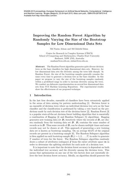 Pdf Improving The Random Forest Algorithm By Randomly Varying The
