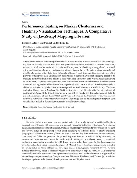 pdf performance testing on marker clustering and heatmap visualization techniques a