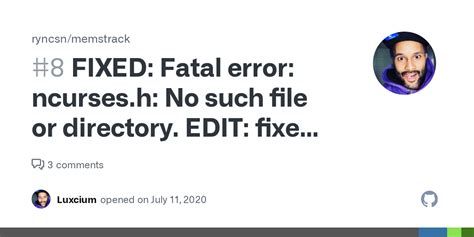 Fixed Fatal Error Ncursesh No Such File Or Directory Edit Fixed