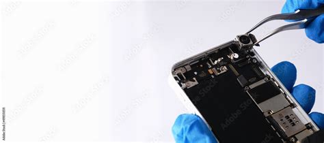 Technician Repairing The Cell Phone Parts And Tools For Recovery Repair Phone Smartphone And