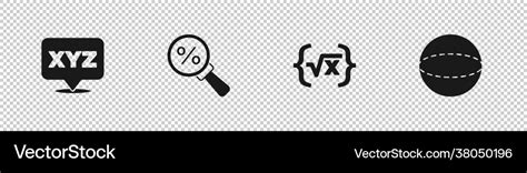 Set Xyz Coordinate System Magnifying Glass Vector Image