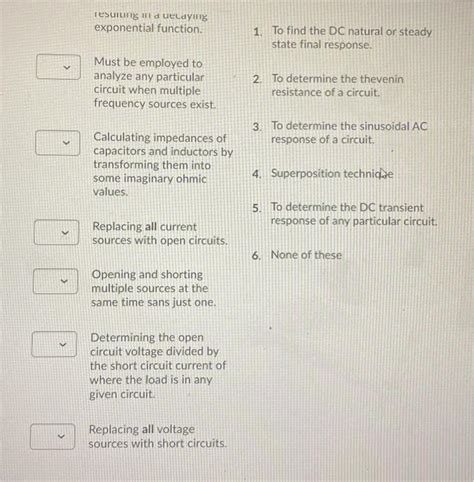 solved match each circuit analysis technique with the