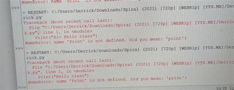 Needs Help On Python I Keep Getting This Error Chegg
