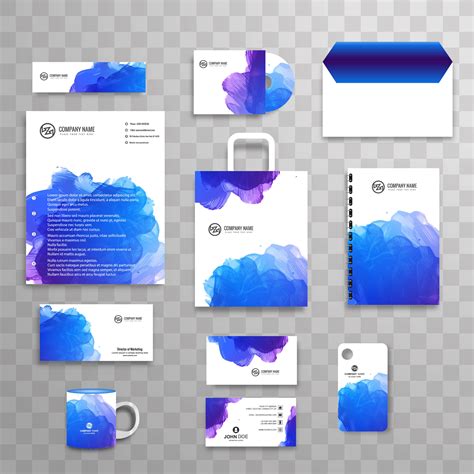 Abstract Colorful Watercolor Business Stationery Set 244567 Vector Art At Vecteezy