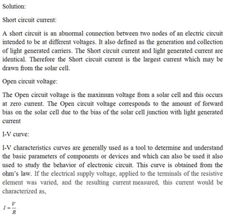 What Is The Short Circuit Current Isc And Open Circuit Voltage Voc And How Can I Wizedu