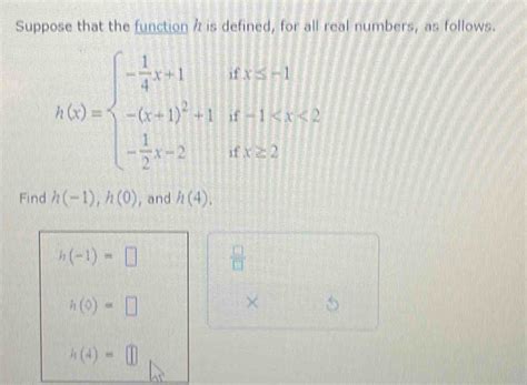 suppose that the function a is defined for all real numbers as