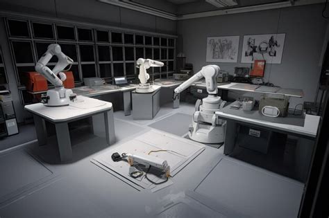 Premium Photo Robot Simulation With Virtual Environment And Objects For Programming And Testing