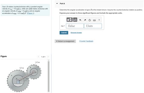 [solved] gear a rotates counterclockwise with a constant a