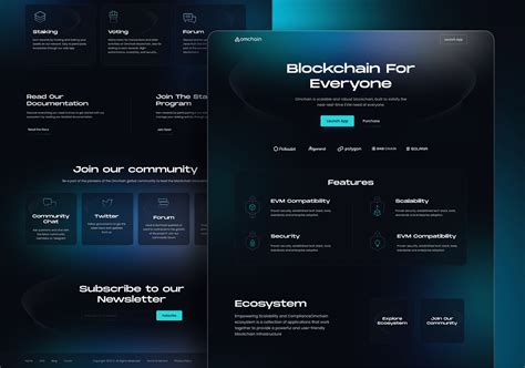 blockchain landing page behance